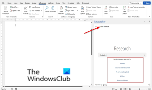 How to use Researcher in Word to research for Papers