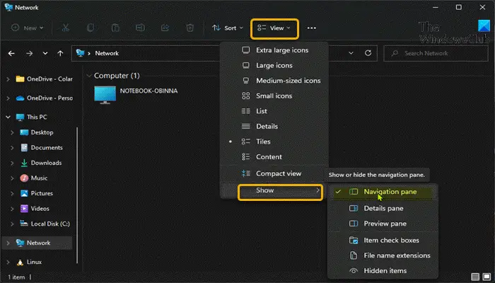 Show or Hide File Explorer Navigation Pane in Windows 11/10 Show or Hide File Explorer Navigation Pane in Windows 11/10