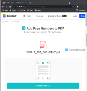 How to add Page Numbers to PDF documents
