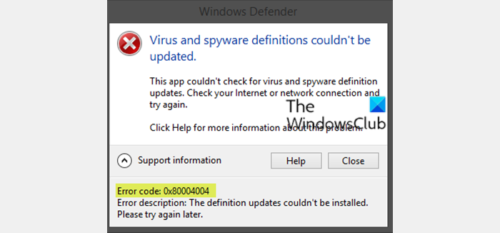 Windows Defender error 0x80004004 error [Fix]