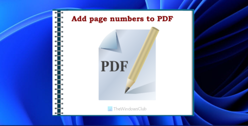 How to add Page Numbers to PDF documents