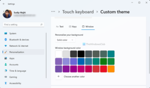 How to create custom theme for Touch keyboard in Windows 11