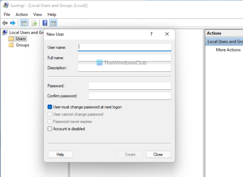 How to create new Local Account in Windows 11