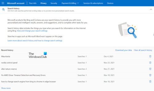 How to view and clear Activity History on Windows 11