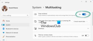 Enable or disable Drag maximized window in Windows 11/10
