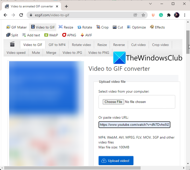 How to convert YouTube video to GIF free on PC