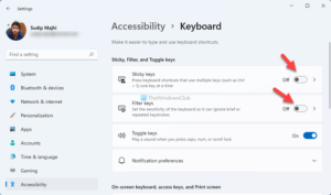 Keyboard making clicking noise and not typing in Windows PC