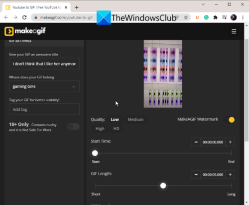 How to convert YouTube video to GIF free on PC