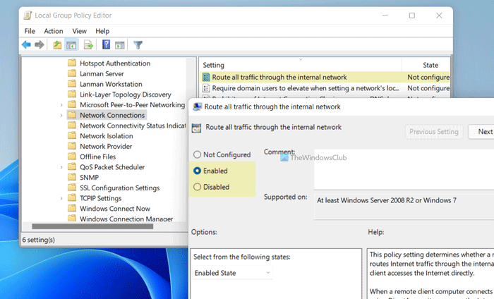 How To Route All Traffic Through The Internal Network In Windows 11 10