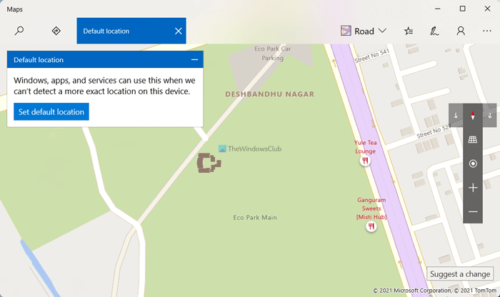 How to set Default Location of your PC in Windows 11