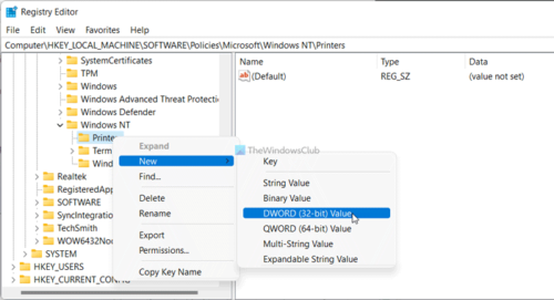 How to turn on or off Internet Printing in Windows 11