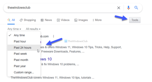 How to view Google Search Results by date