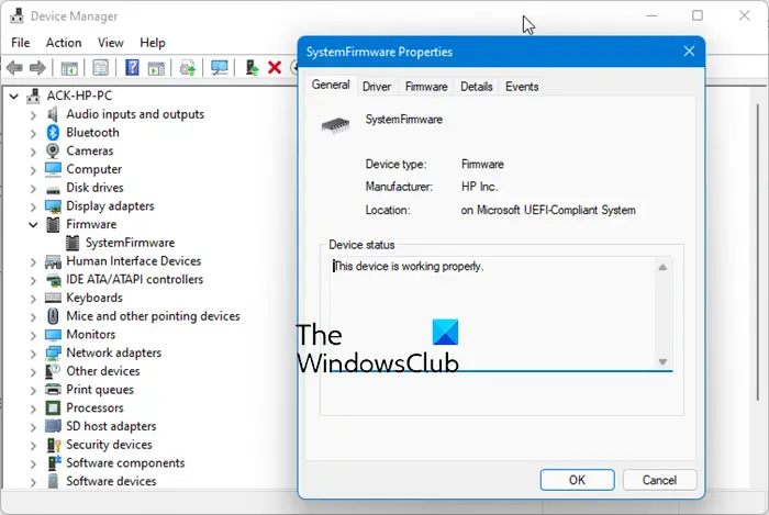 Fix Firmware update failed in Windows 11/10 Fix Firmware update failed in Windows 11/10