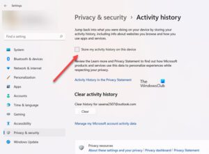 How to disable Activity History permanently in Windows 11