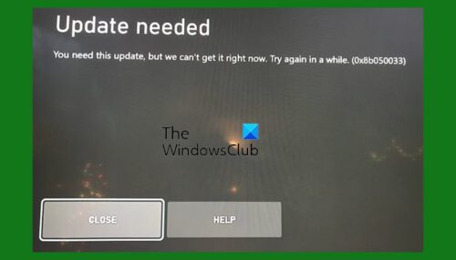 Fix Xbox Update Error 0x8B050033