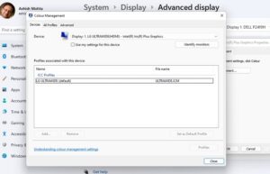 Color Management not working in Windows 11