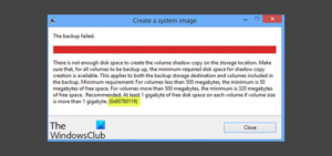 Fix Backup Error 0x81000033 On Windows 11/10