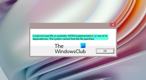 Fix Could not load file or assembly MOM.implementation error