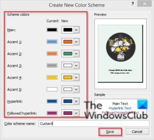 How to apply a Color Scheme in Publisher