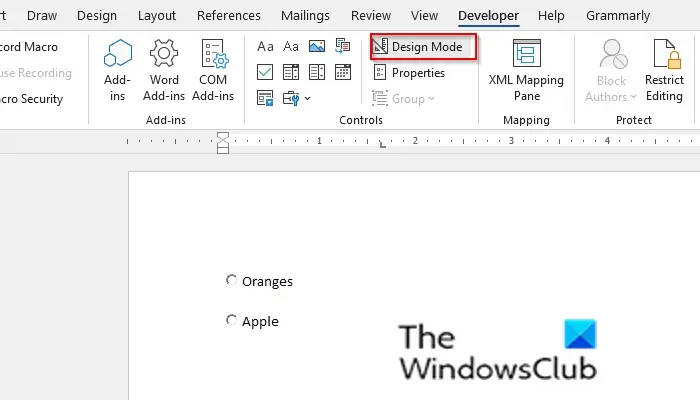How to insert Radio button in Word document How to insert Radio button in Word document
