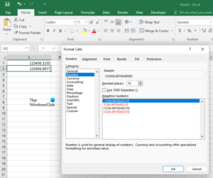 How to stop Excel from rounding numbers