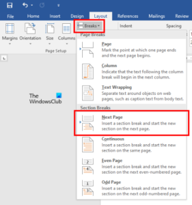 How to put Headers and Footers on certain Pages in Word
