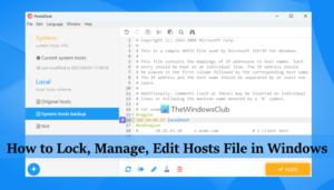 Hosts File in Windows 11/10: Location, Edit, Lock, Manage