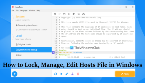 Hosts File in Windows 11/10: Location, Edit, Lock, Manage