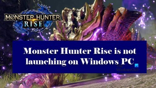 Monster Hunter Rise not launching or crashing on launch on PC