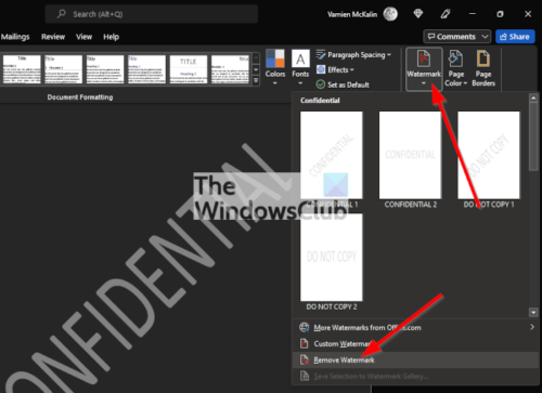 How to remove a Watermark in Microsoft Word