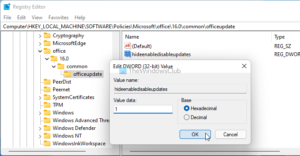 How to hide Enable or Disable Office Automatic Updates