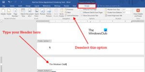How to put Headers and Footers on certain Pages in Word