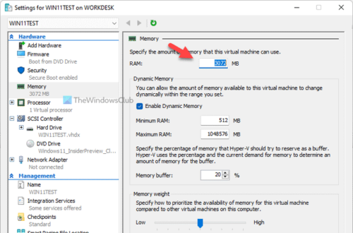 Not enough memory in the system to start the virtual machine