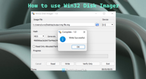 How to use Win32 Disk Imager to write a raw disk image file to USB