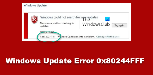 Fix 0x80244FFF Windows Update Error Code