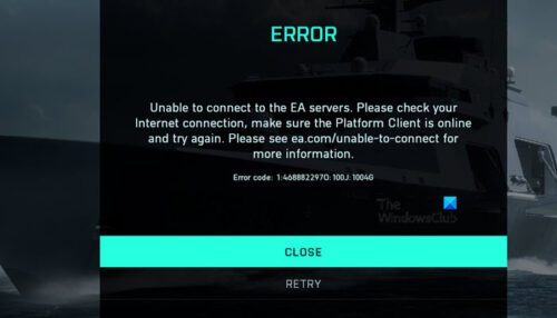 Error 4688822970, Make sure Platform Client is online on Battlefield 2042
