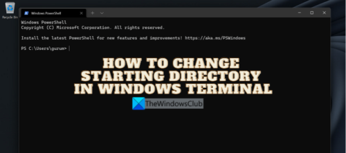 How to change Starting Directory in Windows Terminal