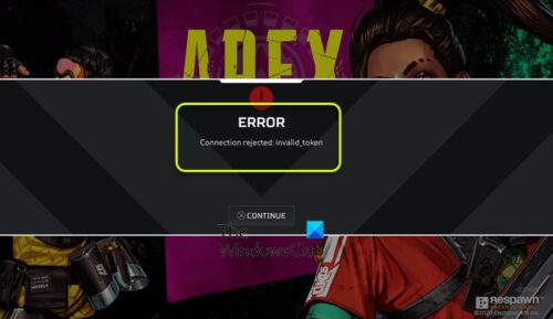 Connection rejected Invalid token error in Apex Legends on Xbox Console