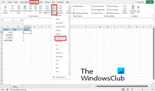 How to use the ROUNDDOWN function in Excel