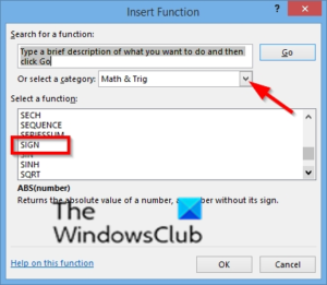How to use the SIGN function in Excel