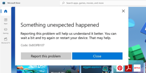 Fix Microsoft Store Error Code 0x803fb107 on Windows PC