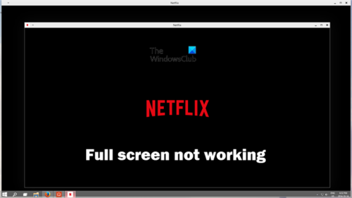 Netflix full screen not working