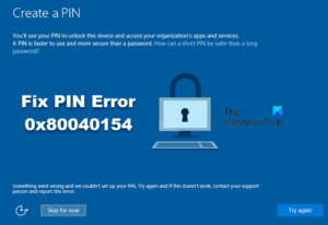 Error 0x80040154, Windows Hello for Business setup for PIN fails