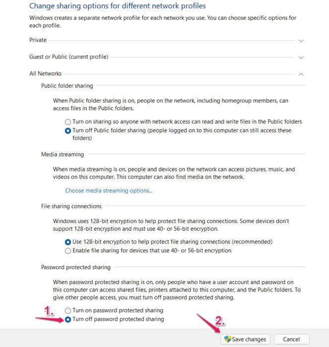 File Sharing is not working in Windows 11/10