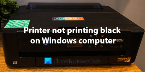 Printer not printing Black on Windows computer