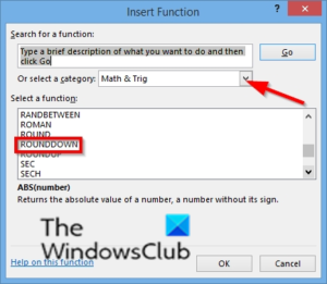 How to use the ROUNDDOWN function in Excel