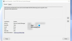 Routing and Remote Access Service not starting on Windows 11/10