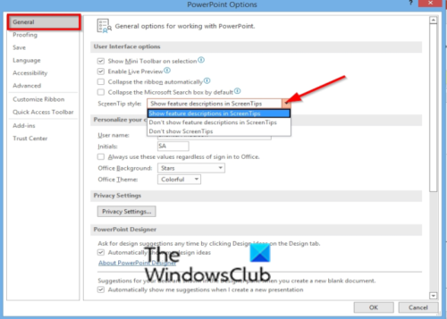 How to show or hide Enhanced ScreenTips in PowerPoint