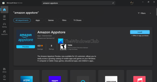 How to install and use Amazon Appstore on Windows 11