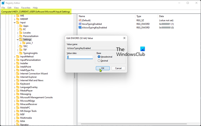 Show or Hide Voice Typing Mic Button on Touch Keyboard in Windows 11